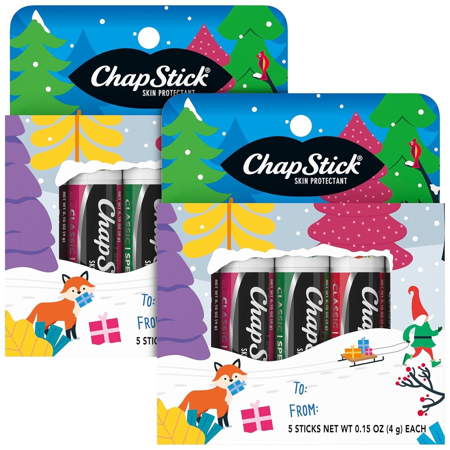 ChapStick Holiday Lip Balm 5-Pack (2 Sets) – Classic Lip Care, Perfect ...
