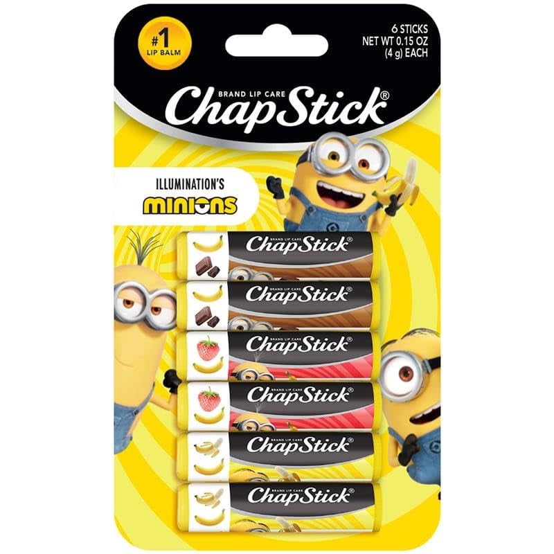 ChapStick Lip Balm, Minions Banana Variety Pack (6 Sticks), Party ...