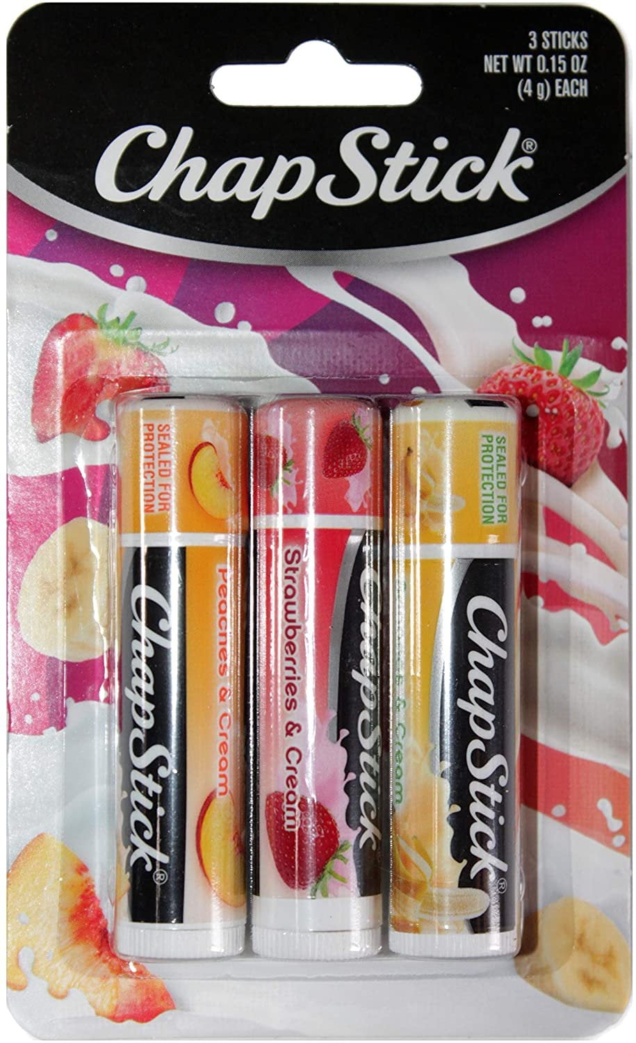 ChapStick Lip Balm 3pc Set - Fruity Bundles: Peaches & Cream ...
