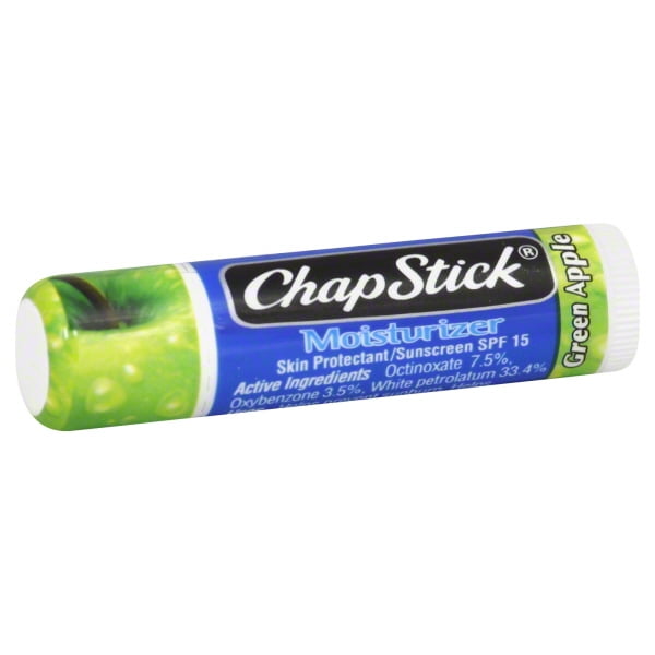 ChapStick Moisturizer Green Apple Skin Protectant/Sunscreen, SPF 15, 0. ...