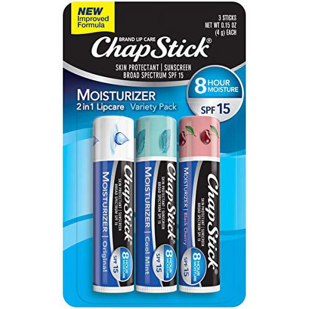 ChapStick Moisturizer Original, Black Cherry and Cool Mint Lip Balm ...