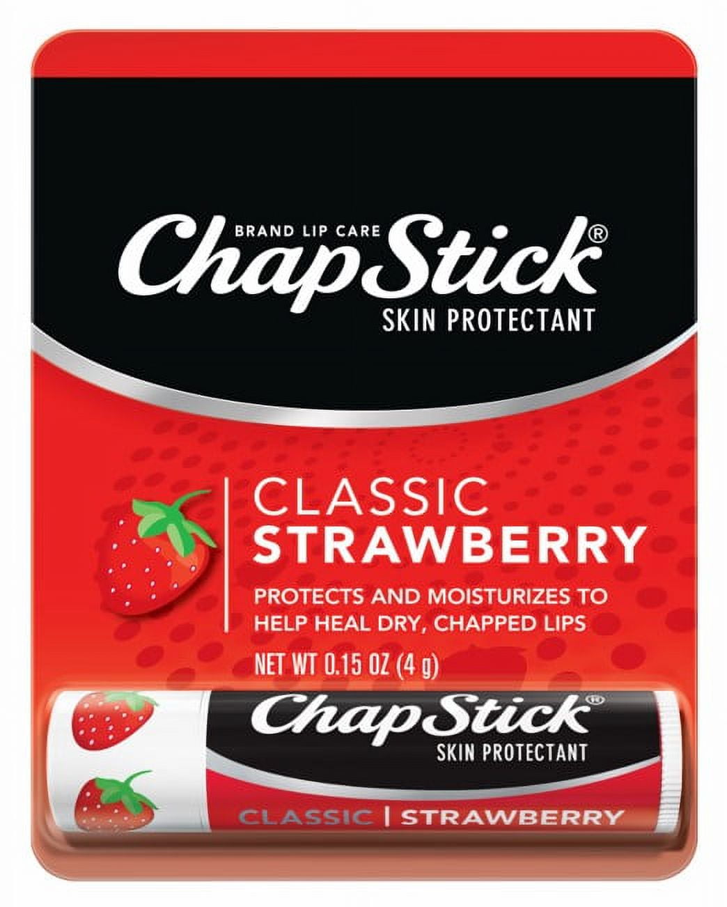 ChapStick Skin Protectant Classic Strawberry, 0.15 OZ - Walmart.com