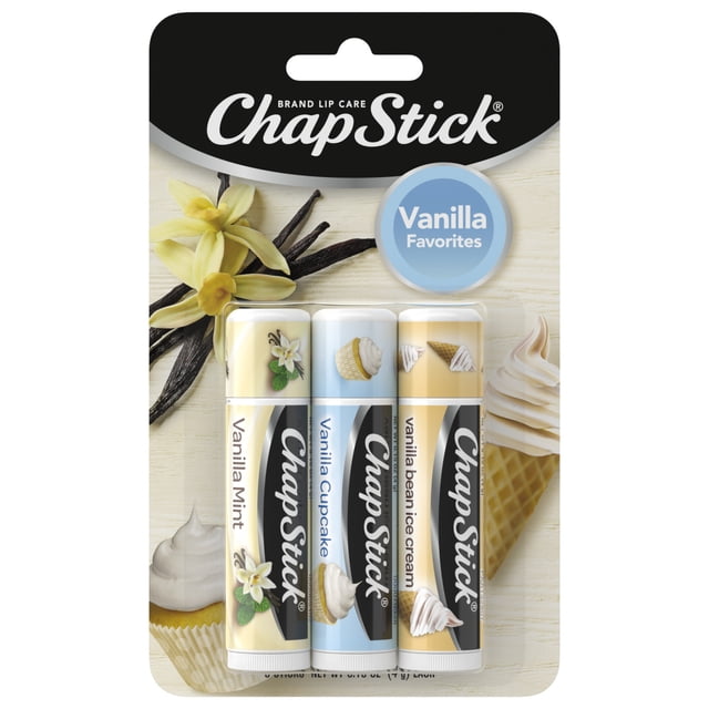 ChapStick Vanilla Favorites Flavored Lip Balm - 0.15 Oz, 3 Sticks ...