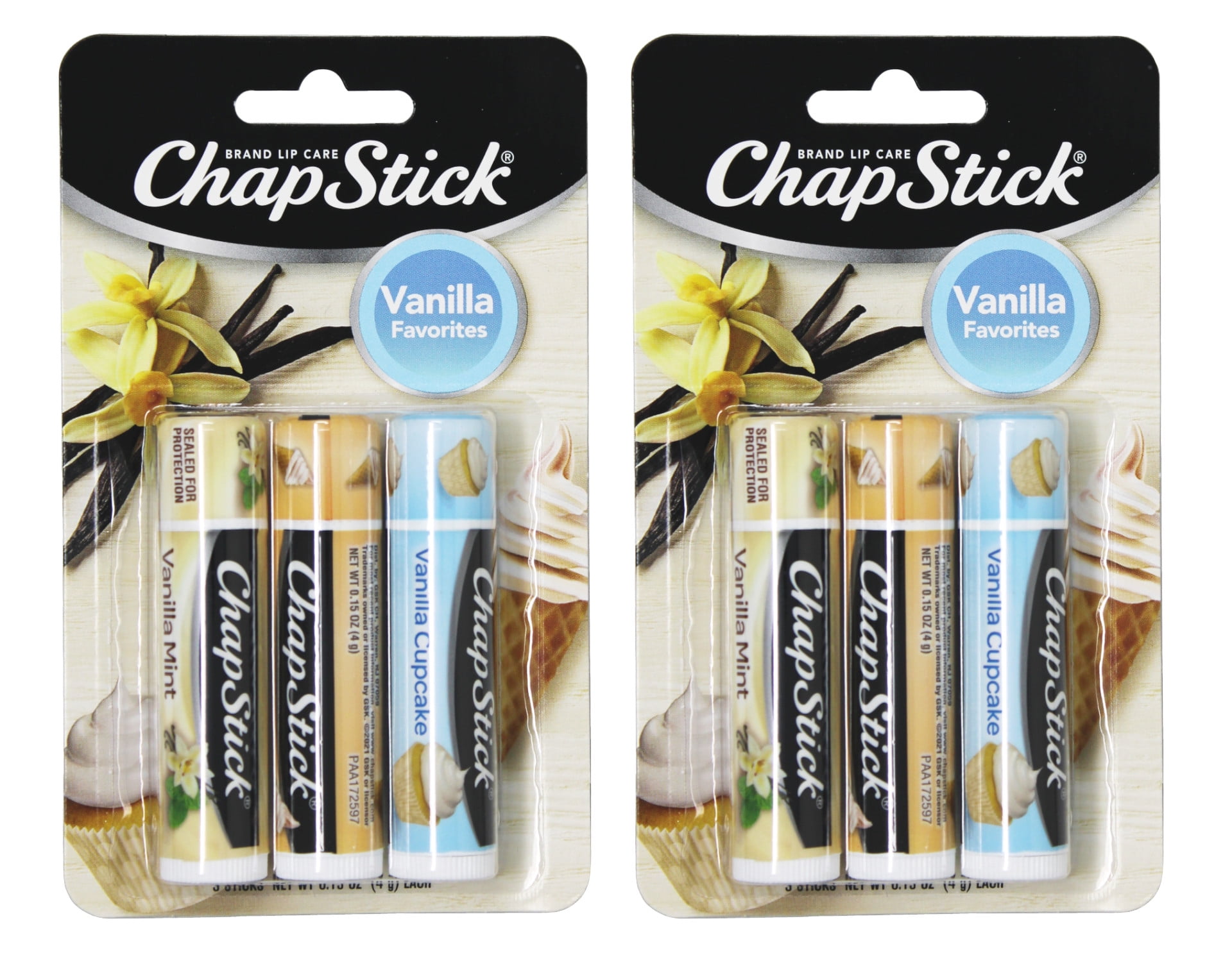 ChapStick Vanilla Favorites Flavored Lip Balm, 0.15 oz, Pack of 3 ...