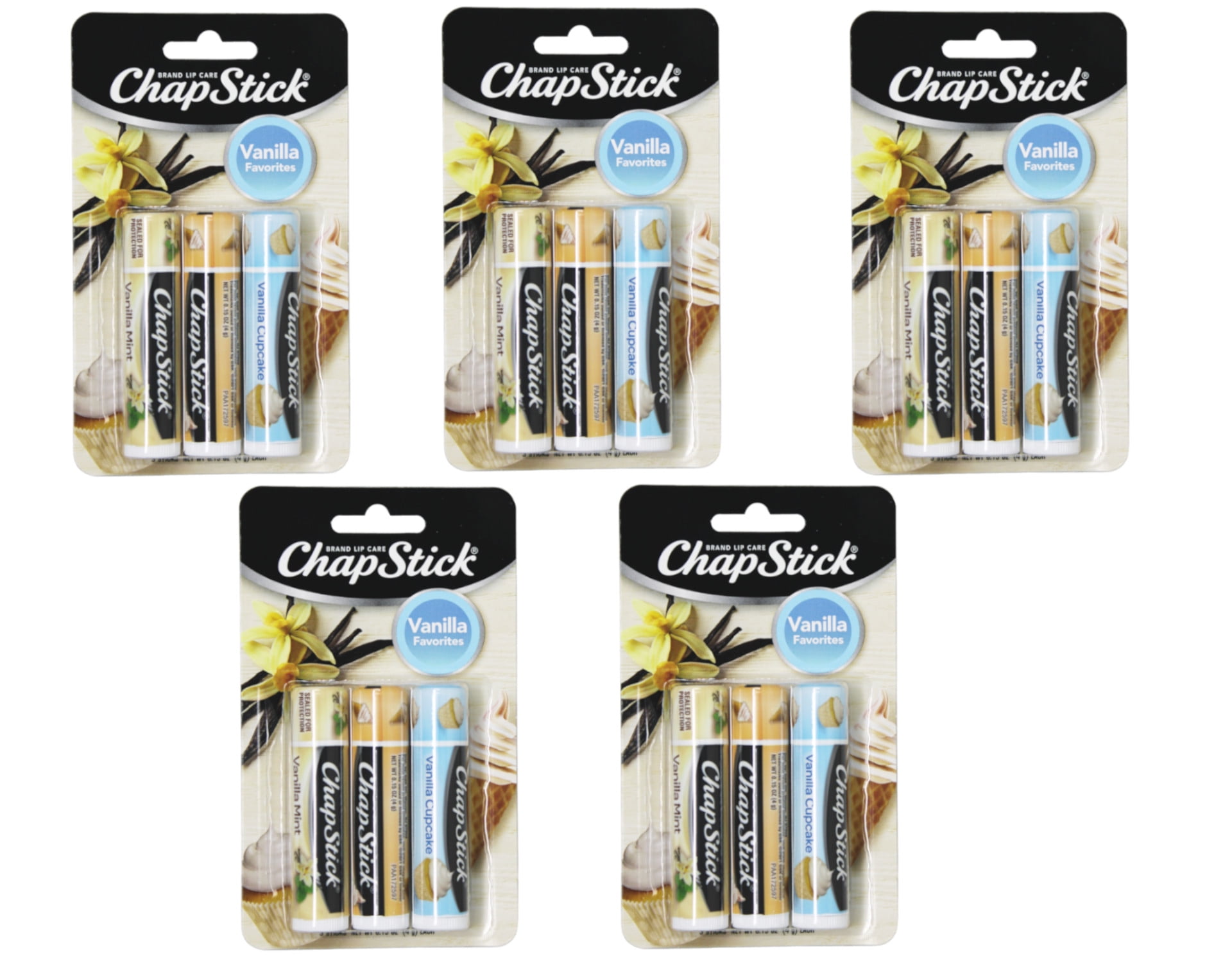 ChapStick Vanilla Favorites Flavored Lip Balm, 0.15 oz, Pack of 3 ...