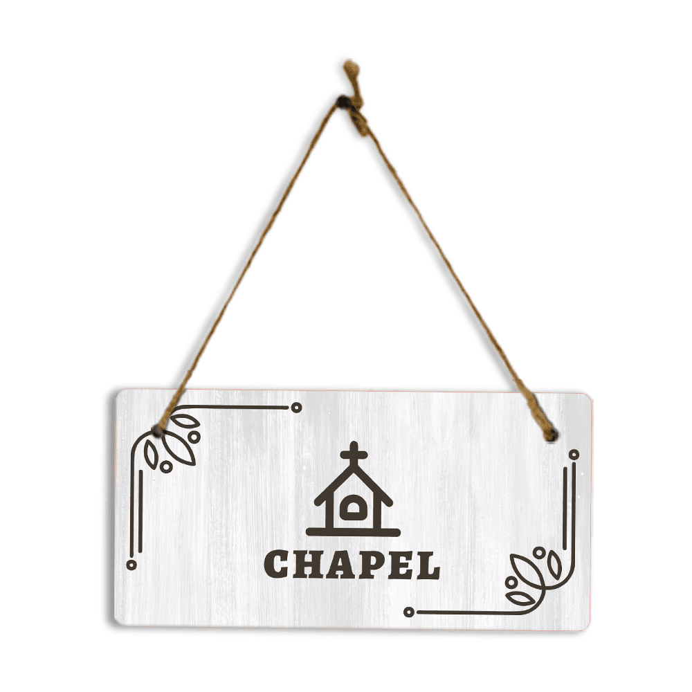 Chapel 5x10 Hanging Plus Wall or Door Sign | Religious Rustic Wood Sign ...