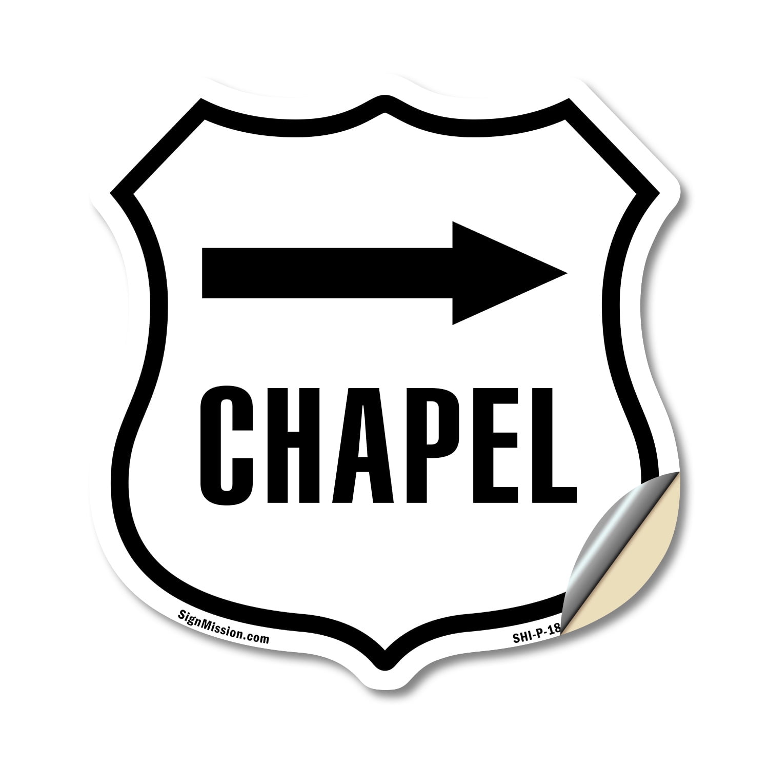 Chapel Right 12 inch X 12 inch Shield Shaped Heavy Duty 3.2 mil Vinyl ...