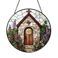 Chapel Window Garden Stained Glass Suncatcher Window Decor, Round ...