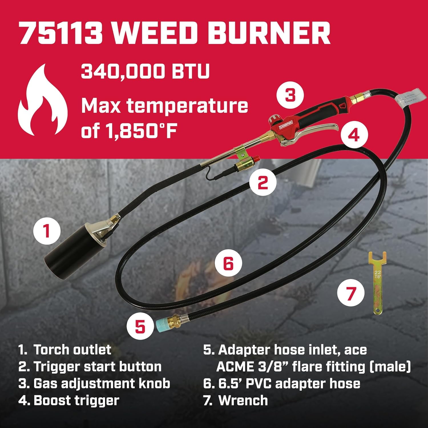 Chapin 75113 Heavy Duty Propane Weed Burner Torch - Walmart.com