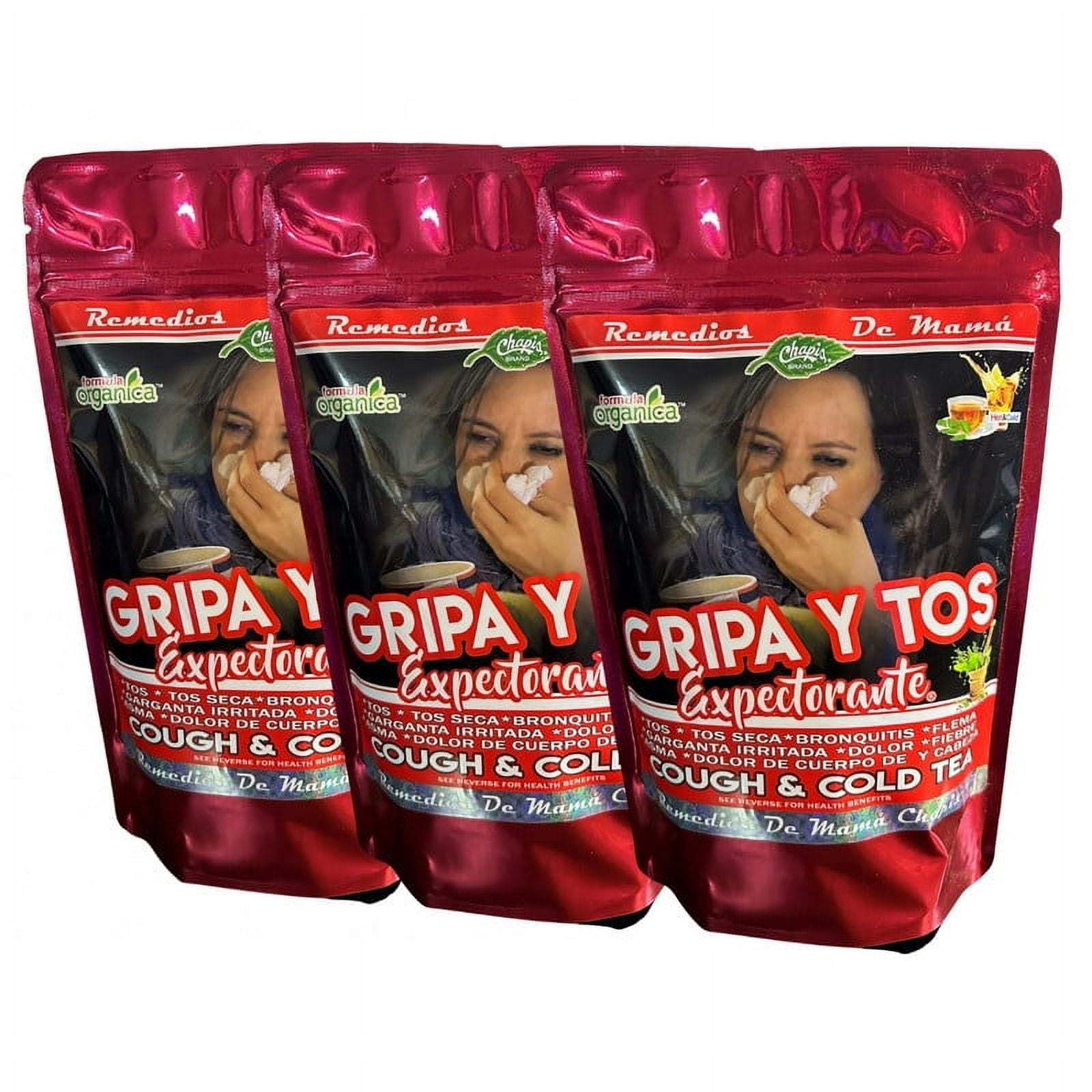 Chapis Cough & Cold Tea - Gripa y Tos Expectorante - 3.5 oz (99 g.) - 3 Pack - Walmart.com