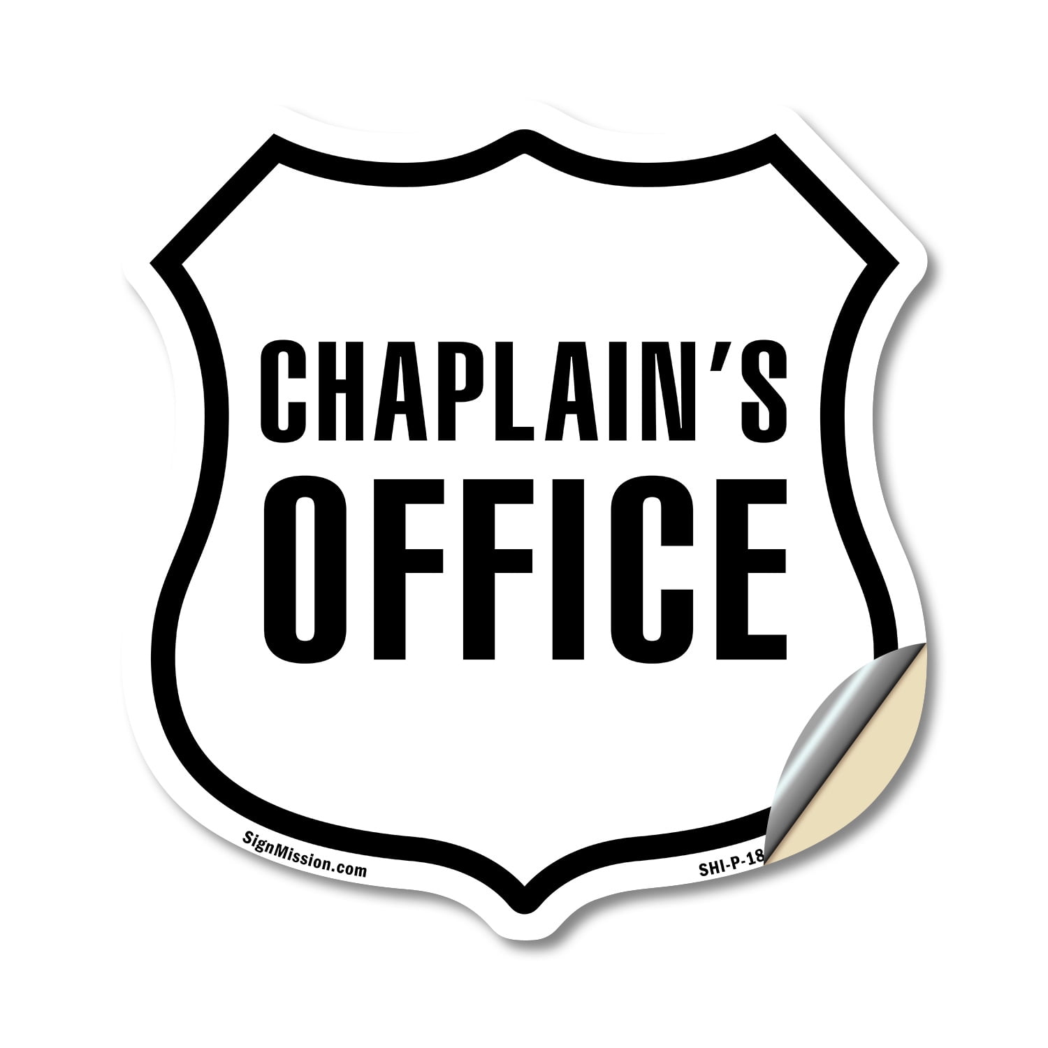 Chaplain's Office (2 Pack) 12 inch X 12 inch Shield Shaped Heavy Duty 3 ...
