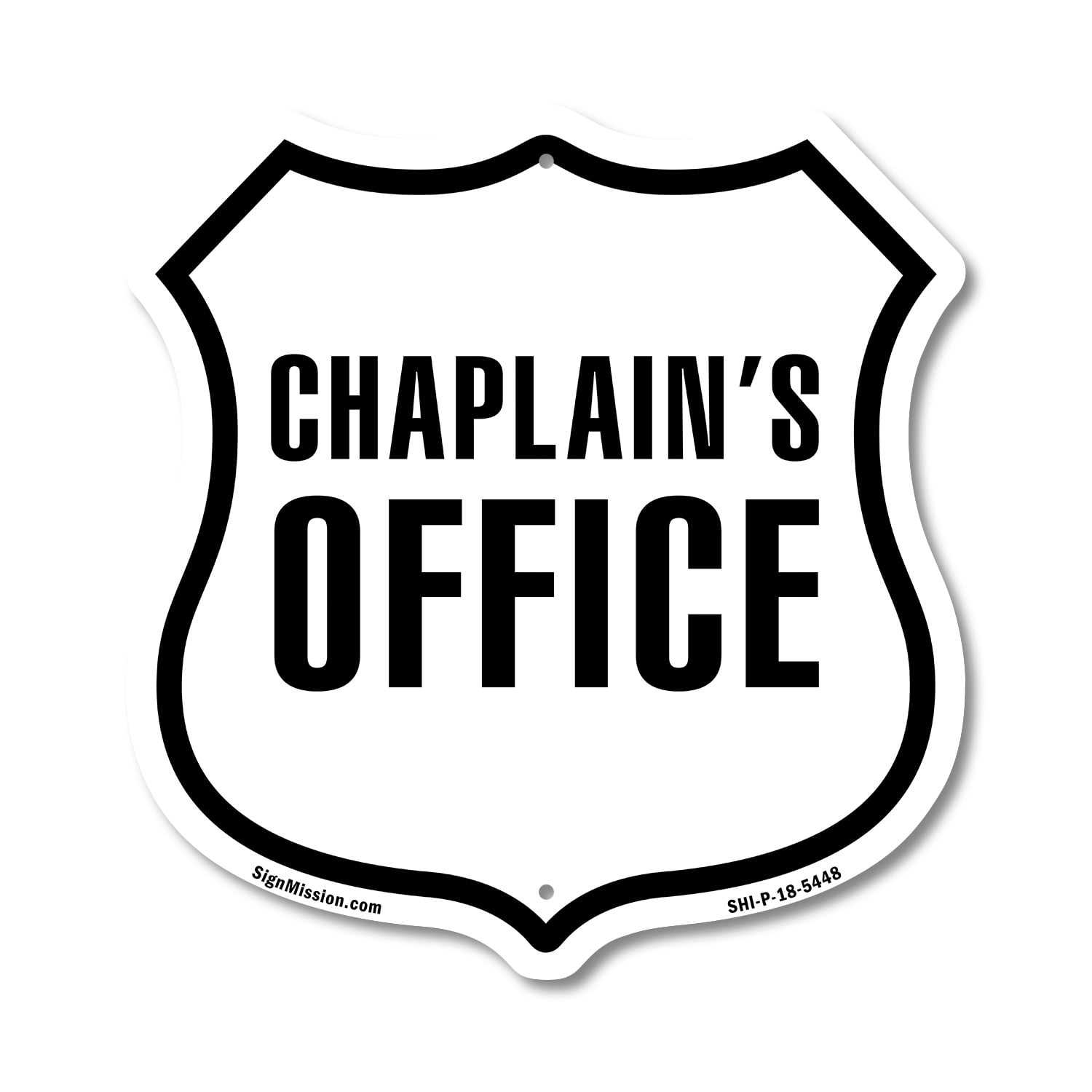 Chaplain's Office (2 Pack) 12 inch X 12 inch Shield-Shaped Rust-Free ...