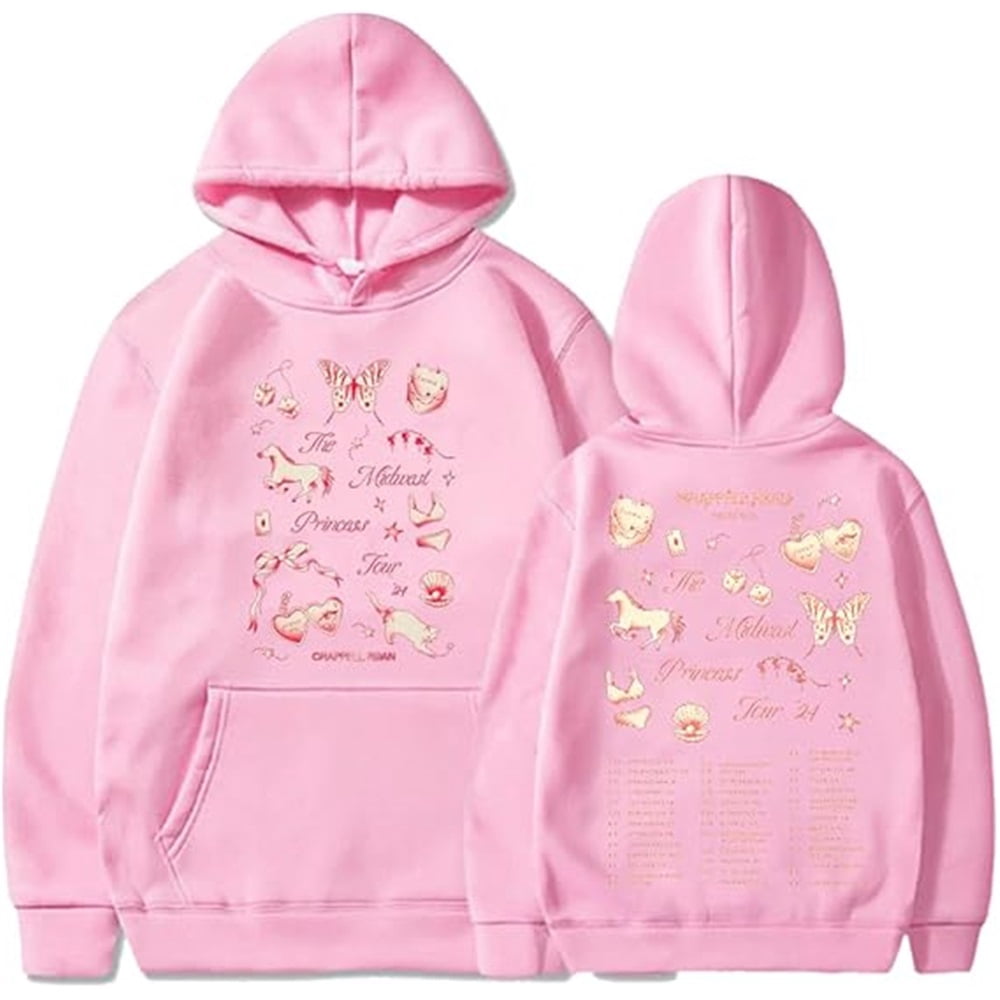 Chappell Roan Merch Hoodie Midwest Princess Tour Long Sleeve Streetwear ...