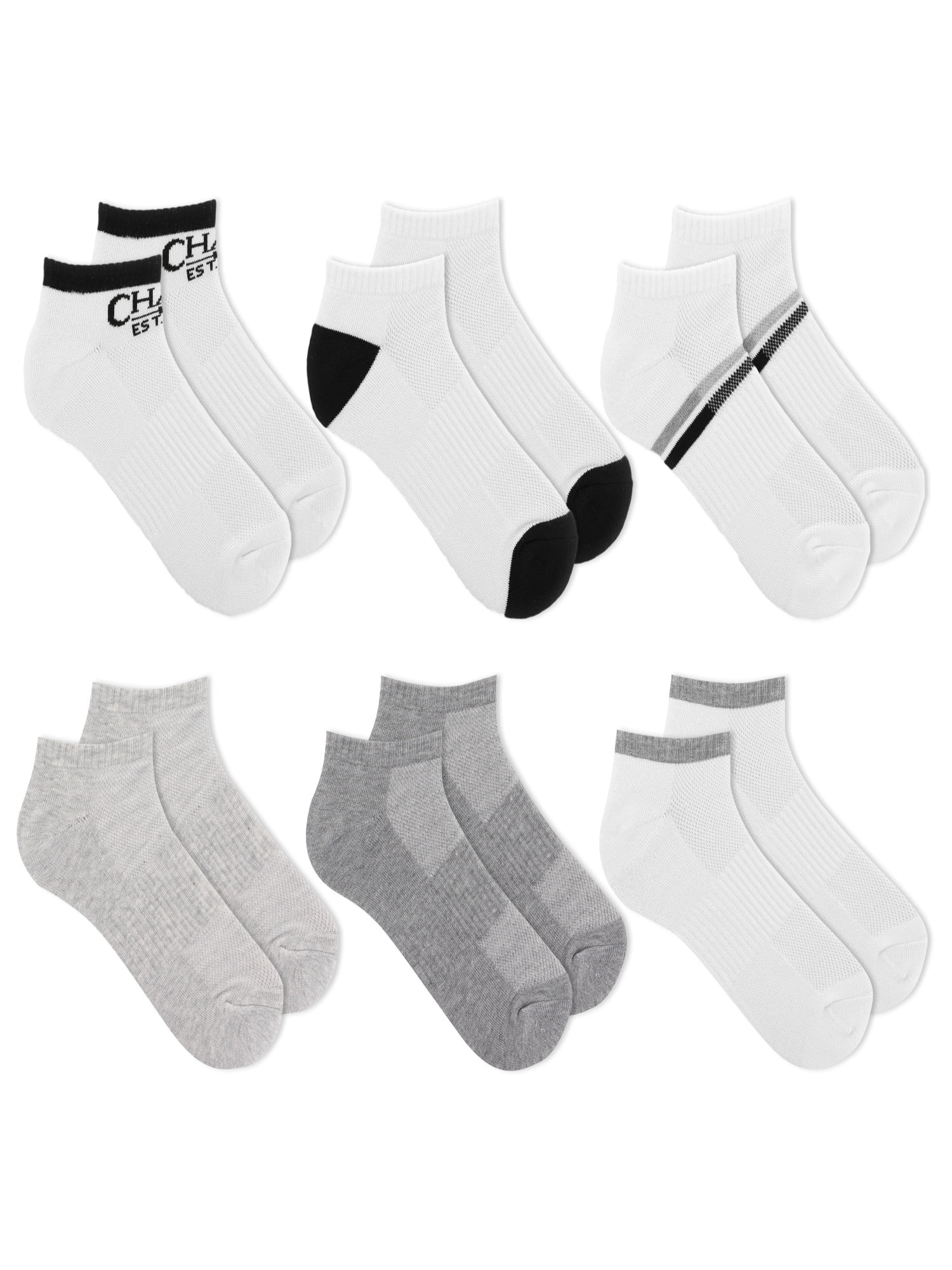 Chaps Men's 6-Pack Athletic Low Cut Socks, Sizes 6-12, Breathable ...