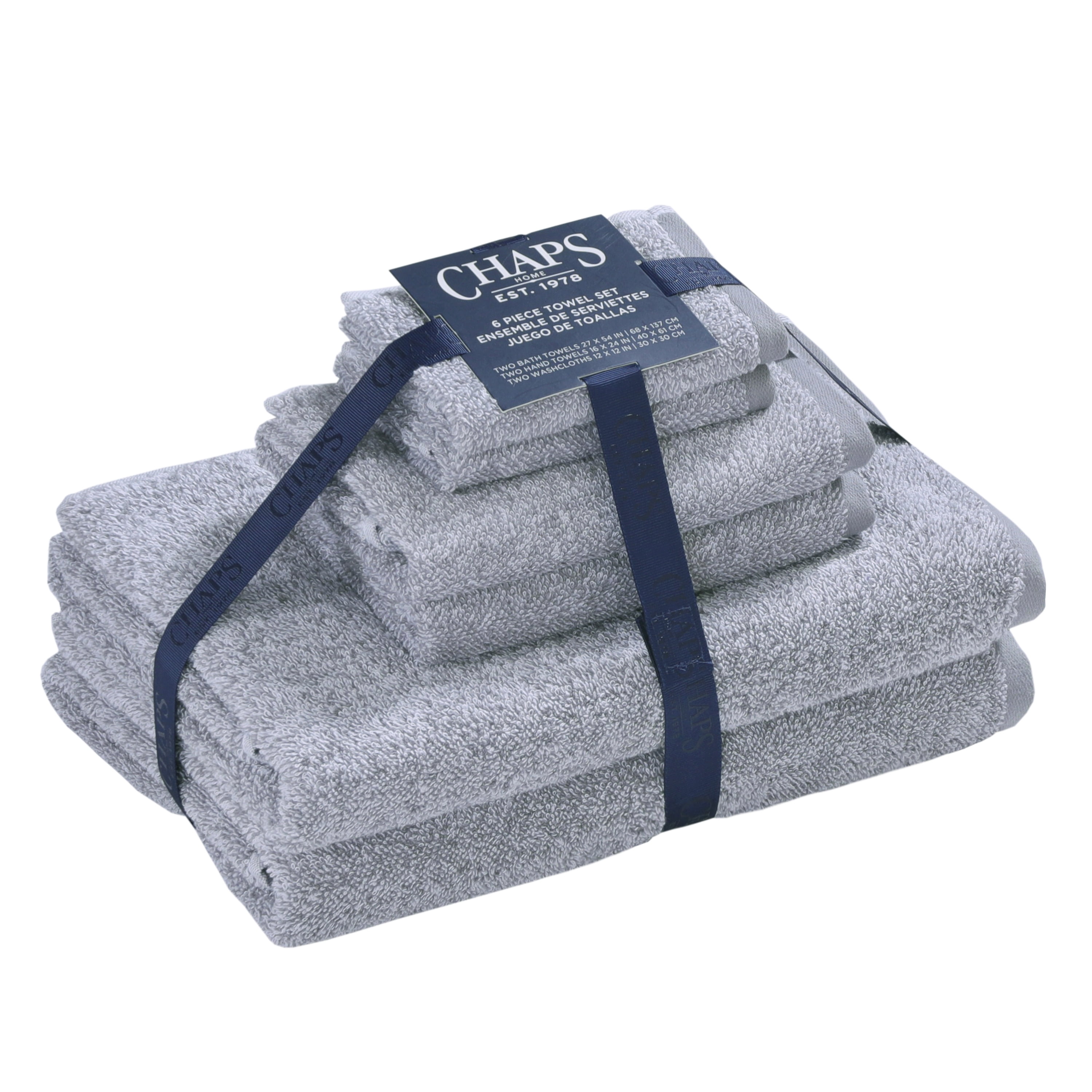 Chaps Bath Towels 6-Piece Sets for Bathroom - Ring Spun Cotton Towel ...