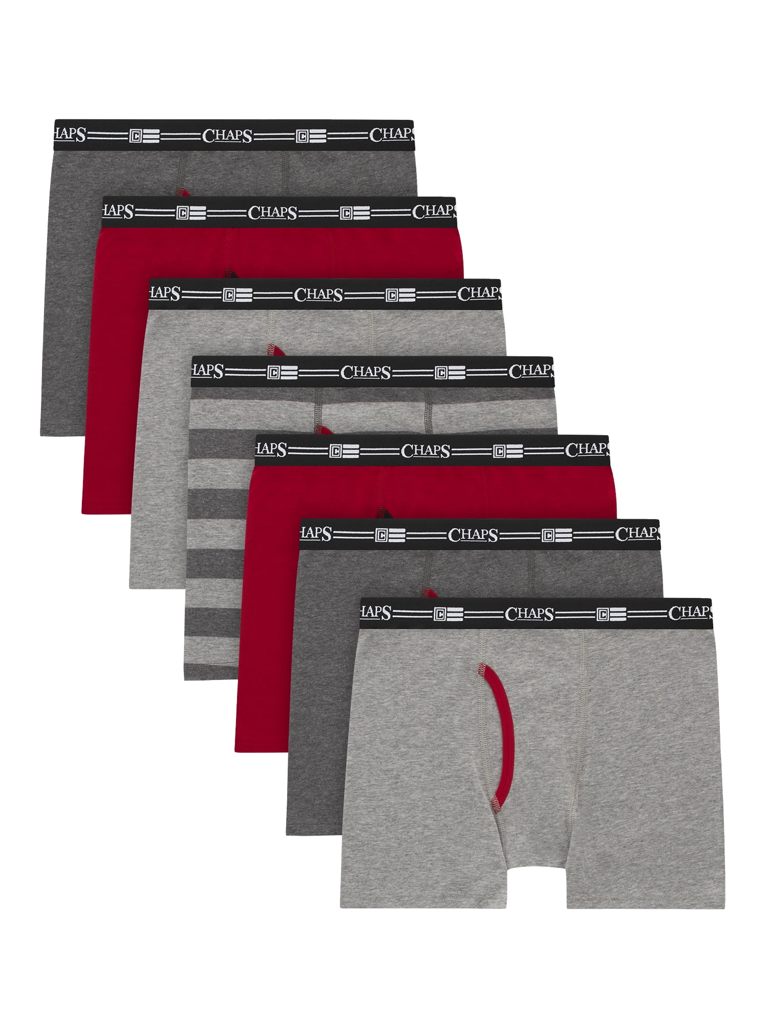 Chaps Boys' Cotton Stretch Boxer Briefs 7 Pack Moisture Wicking Tagless ...