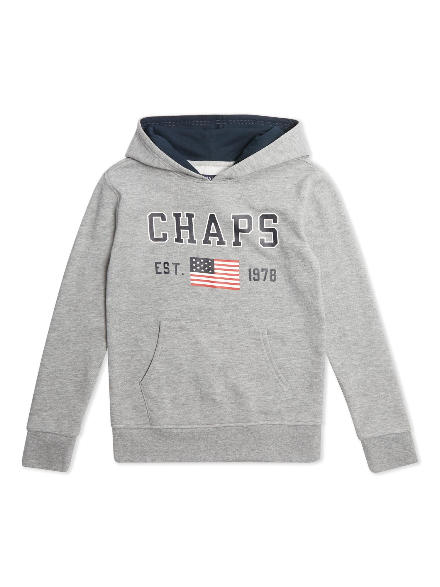 Chaps Boys Long Sleeve Hoodie Sweatshirt, Sizes 4-18 - Walmart.com