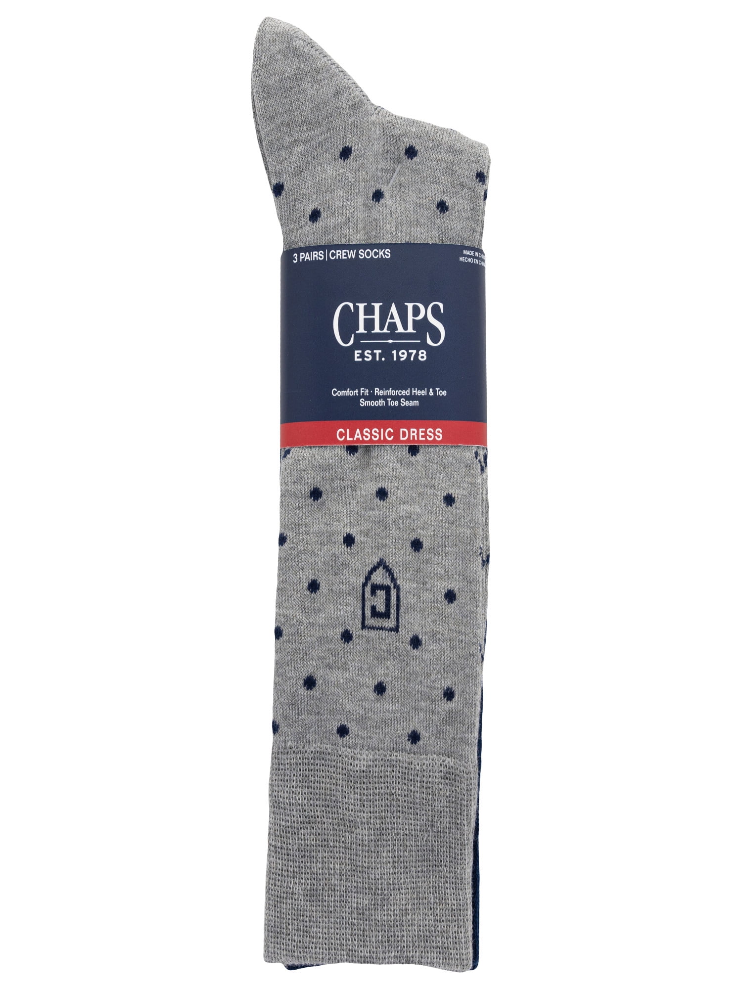 Chaps Classic Dress Dot Crew Socks , Pack Of 3 - Walmart.com