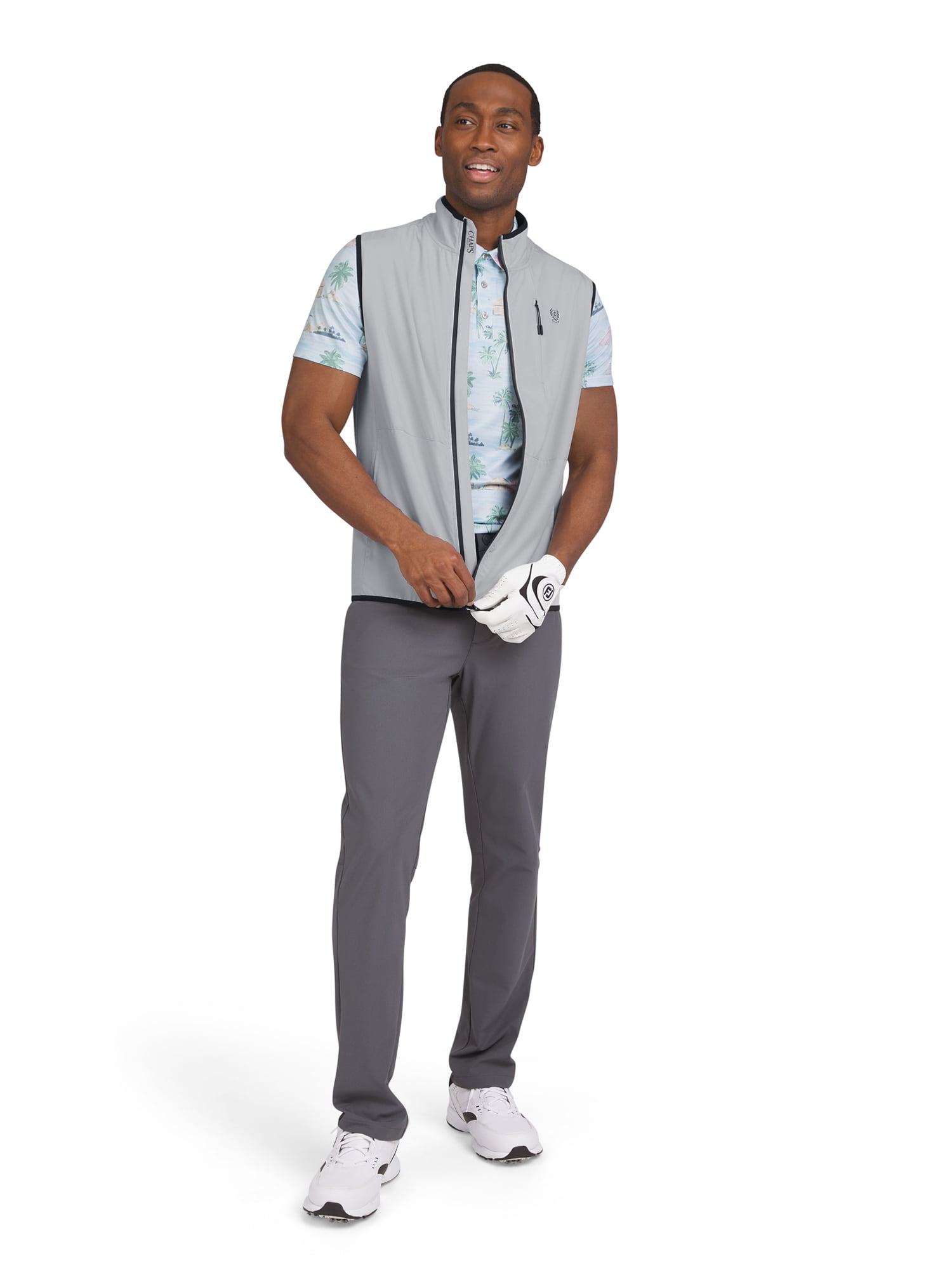 Chaps Full Zipper Sleeveless Polyester, Golf Woven Vest (Men's ...
