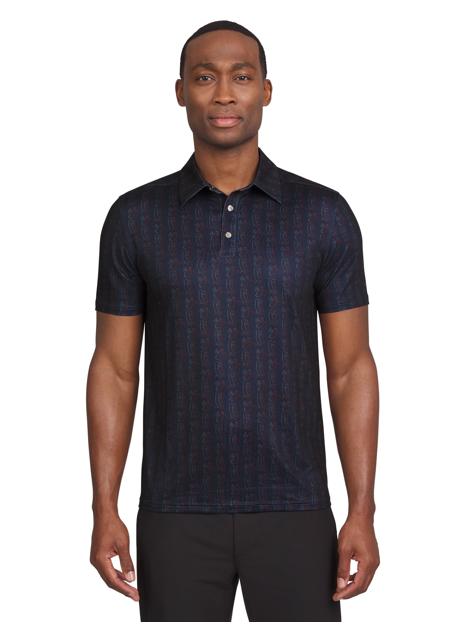 Chaps Golf Classic Fit Printed Polo Shirt - 4-Way Stretch - Walmart.com