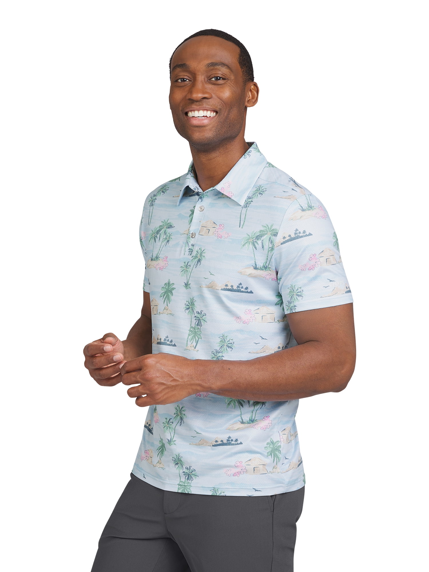 Chaps Golf men's Classic Fit Printed Mesh Polo Shirt - Walmart.com