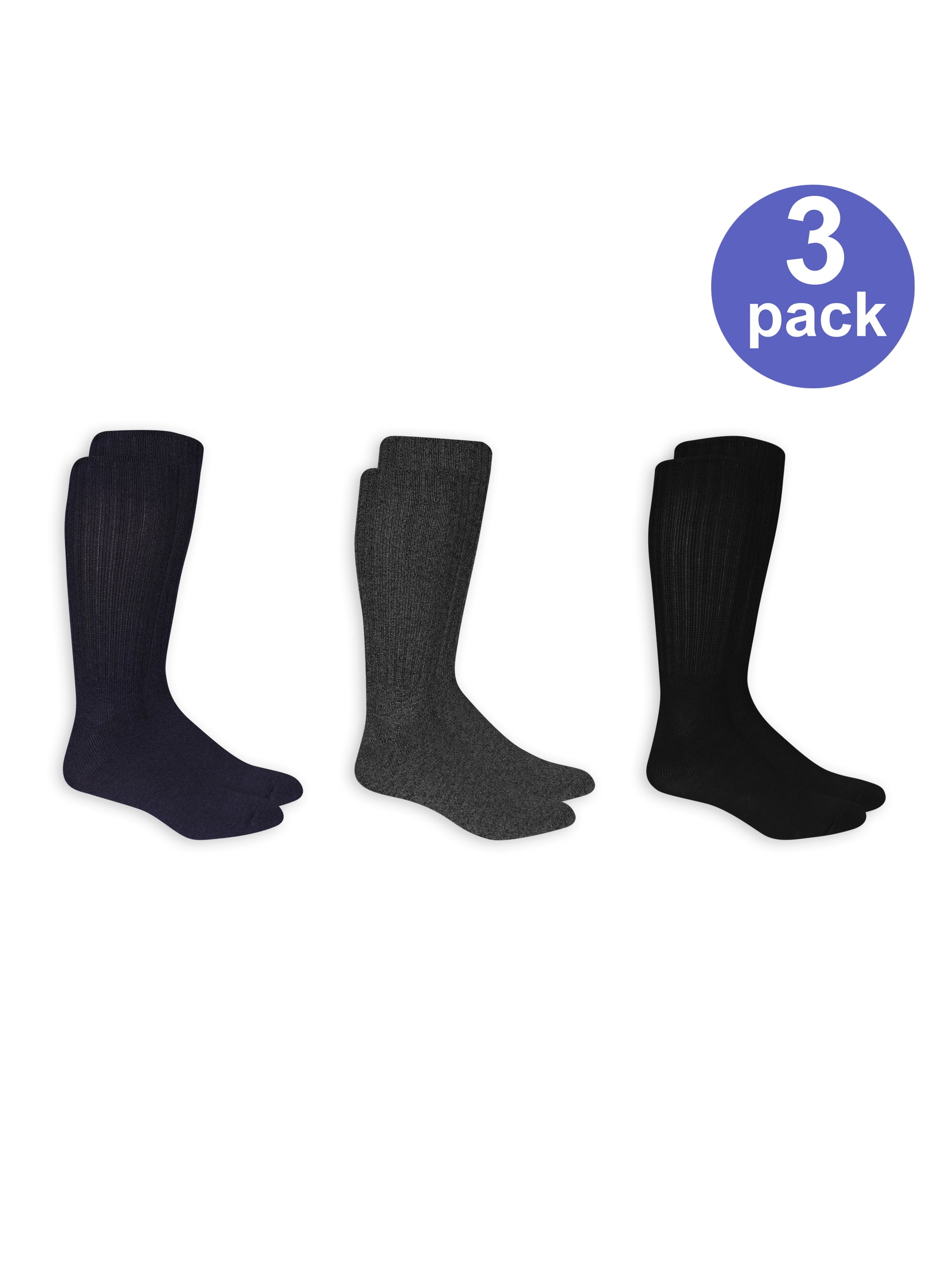 Chaps Marled True Rib Crew Socks, 3 Pairs - Walmart.com
