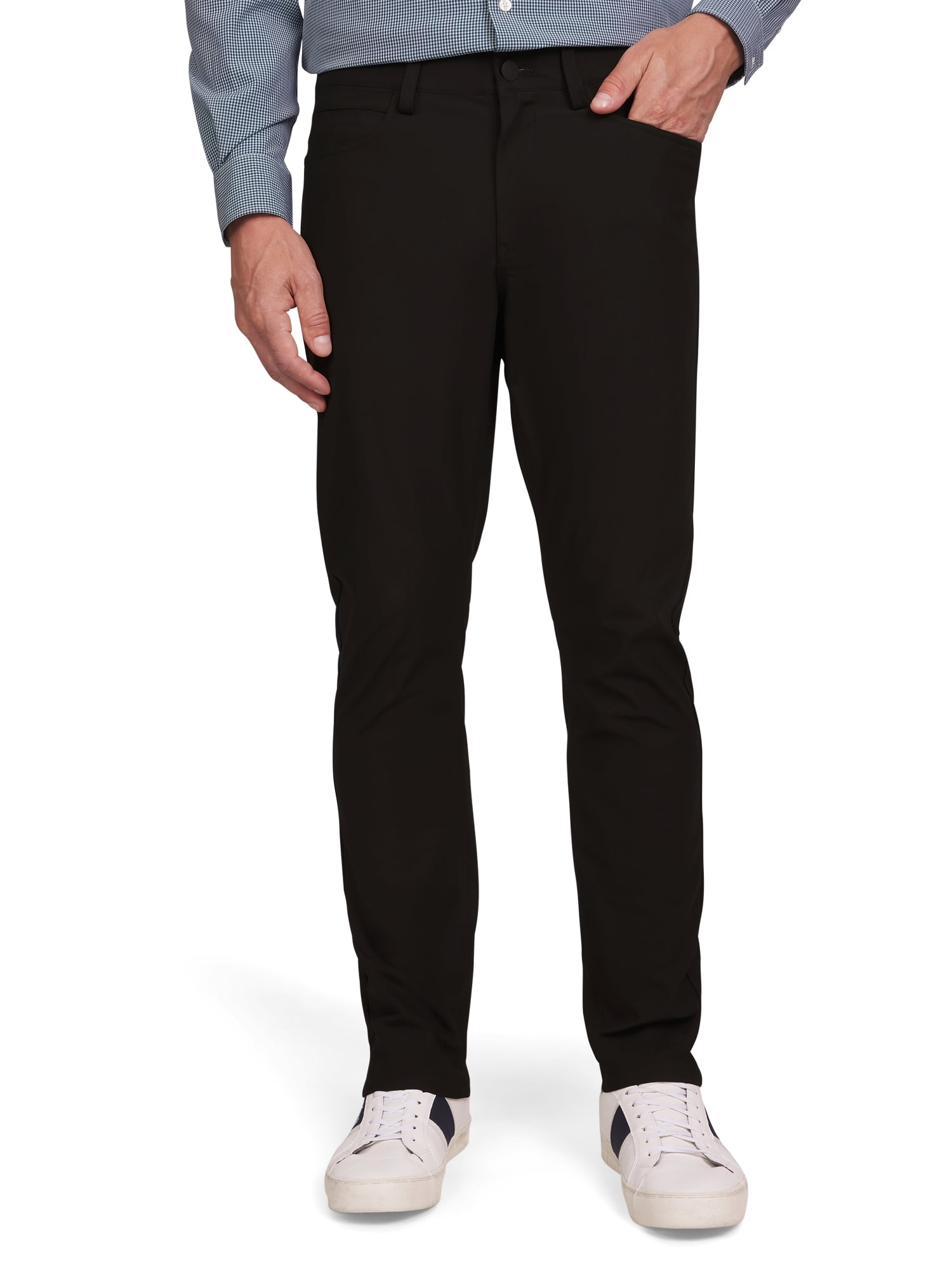 Chaps Men's & Big Men's Straight Tapered Fit Pants with Pockets ...
