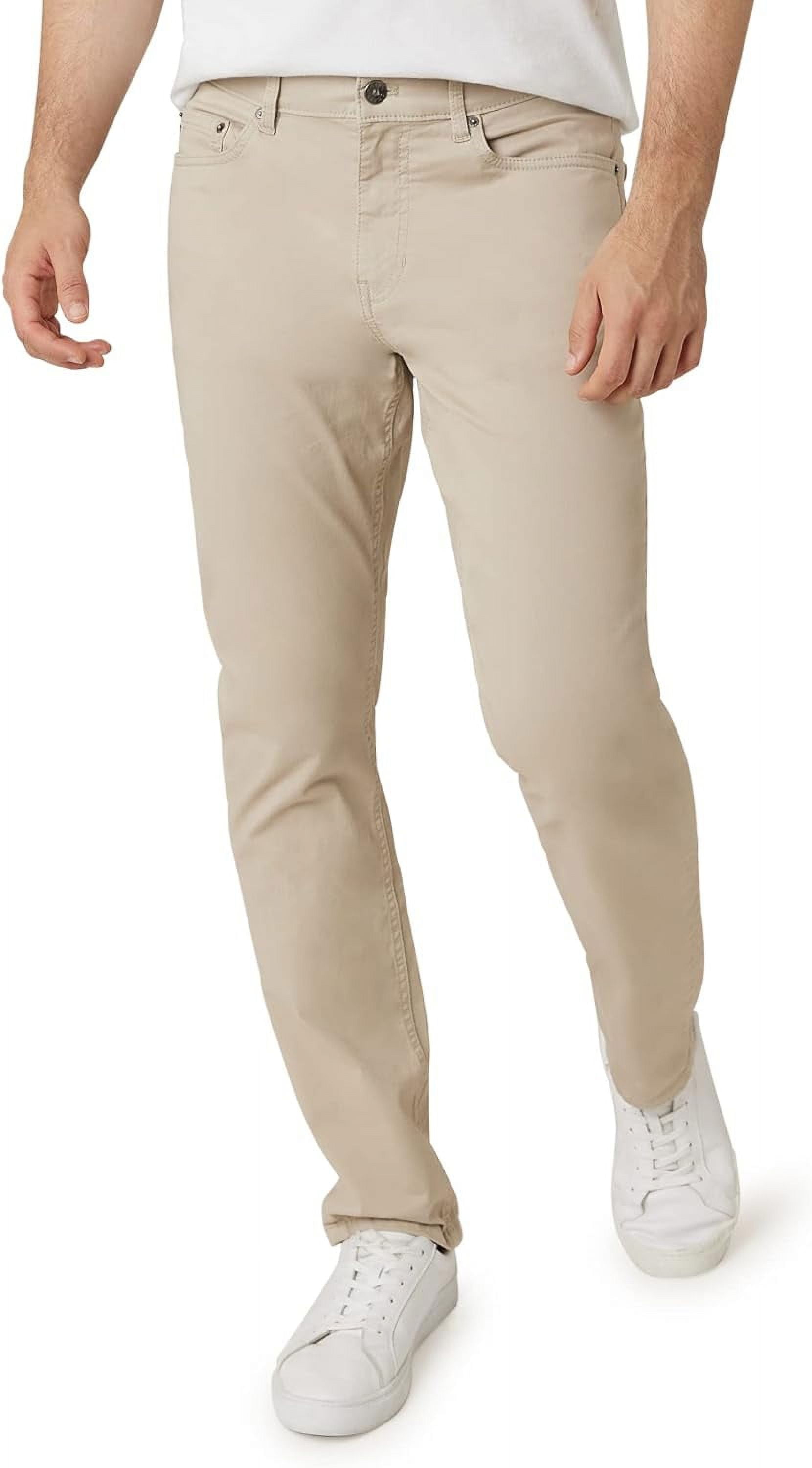 Chaps Men's 5-Pocket Stretch Twill Slim Straight Coastland Wash Chino ...