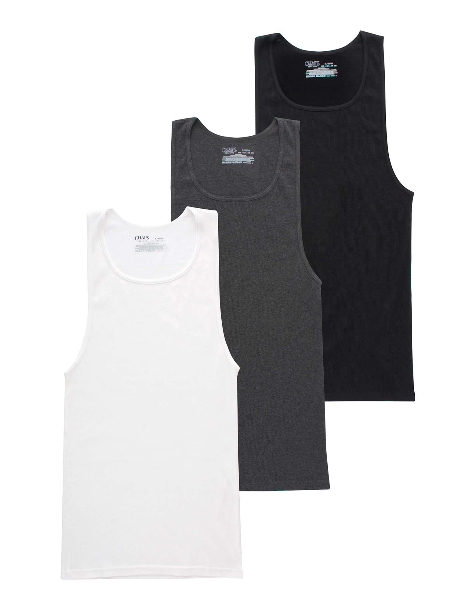 men's Tank T-Shirt 3 Pack - Moisture Wicking Cotton Blend - Walmart.com