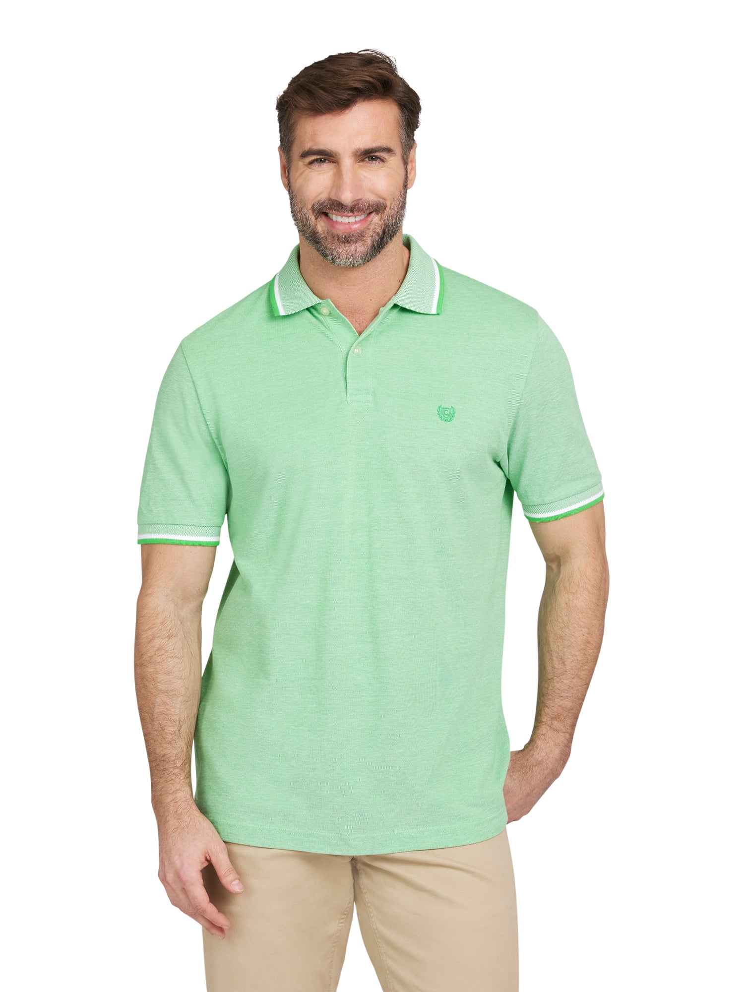 Chaps Men's & Big Men's Birdseye Polo Shirt with Short Sleeves, Sizes S ...