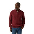 Chaps Men's & Big Men's Cable Twist Quarter Zip Cotton Sweater ...