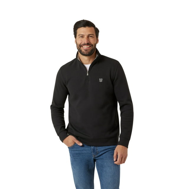 Chaps Men's & Big Men's Cotton Interlock Quarter Zip Mock Neck ...