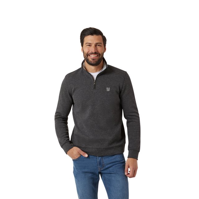 Chaps Men's & Big Men's Cotton Interlock Quarter Zip Mock Neck ...