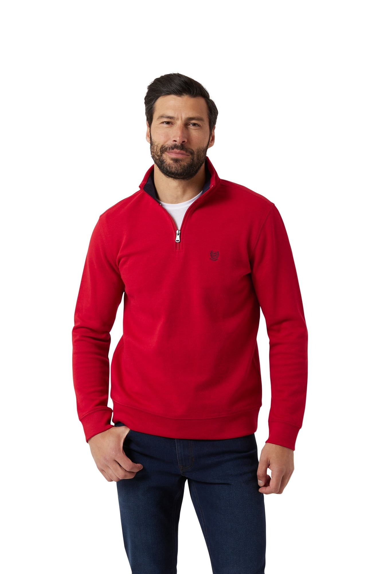 Chaps Men's & Big Men's Cotton Interlock Quarter Zip Mock Neck ...