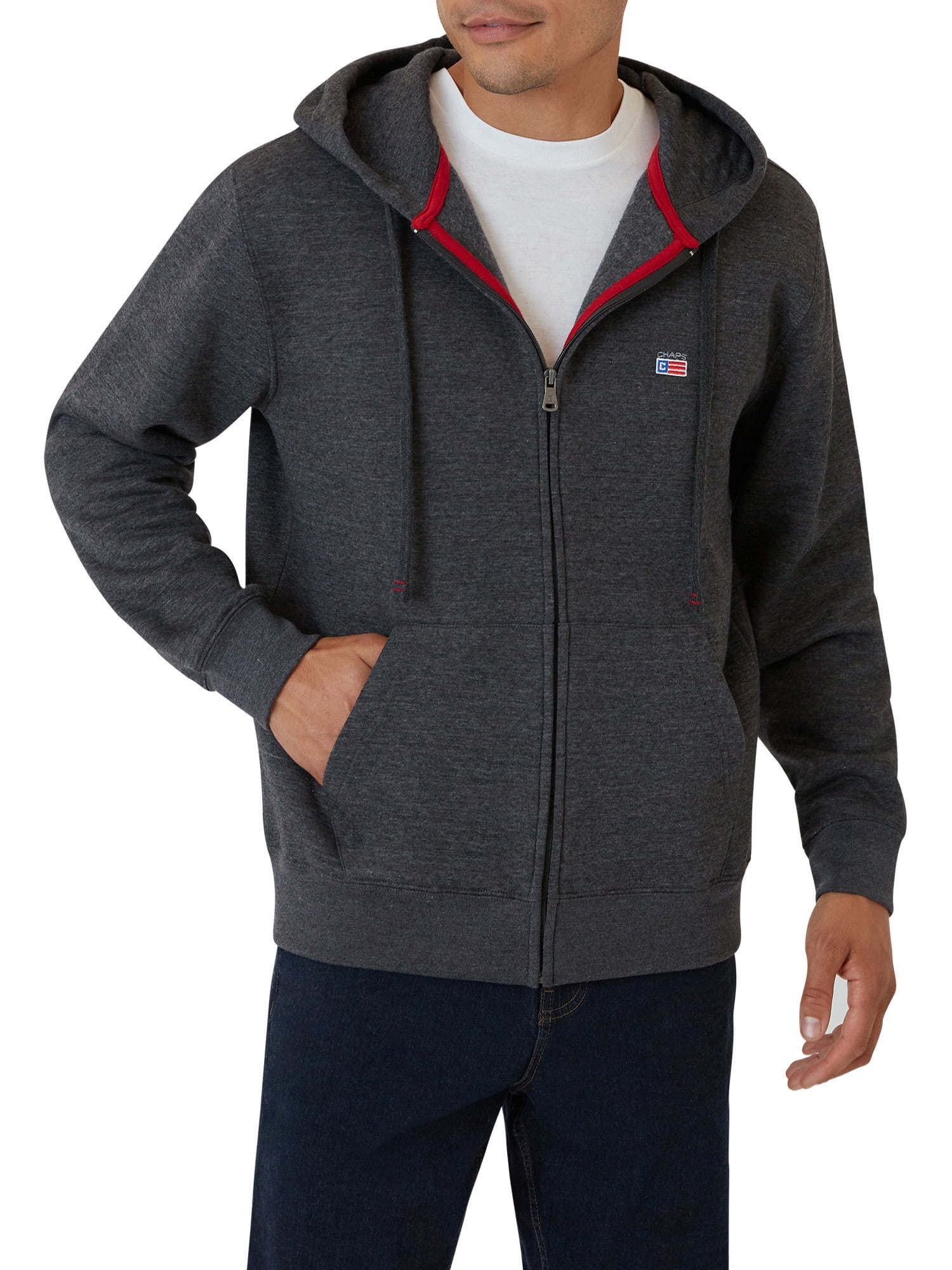 Chaps Men's & Big Men's Everyday Fleece Full Zip Hoodie -Sizes XS up to ...