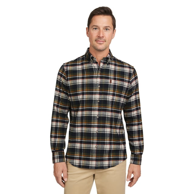 Chaps Men's and Big Men's Comfort Stretch Flannel Shirt, Sizes S-2XL ...