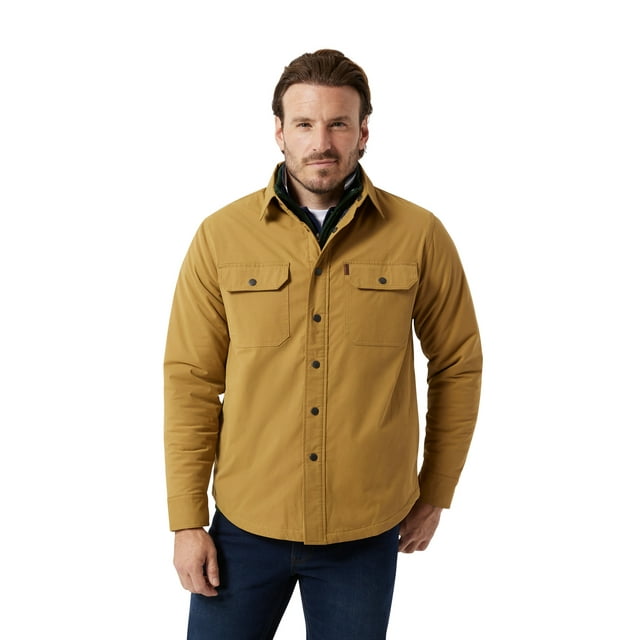 Chaps Men's & Big Men's Fleece Lined Classic Shirt Jacket - Walmart.com