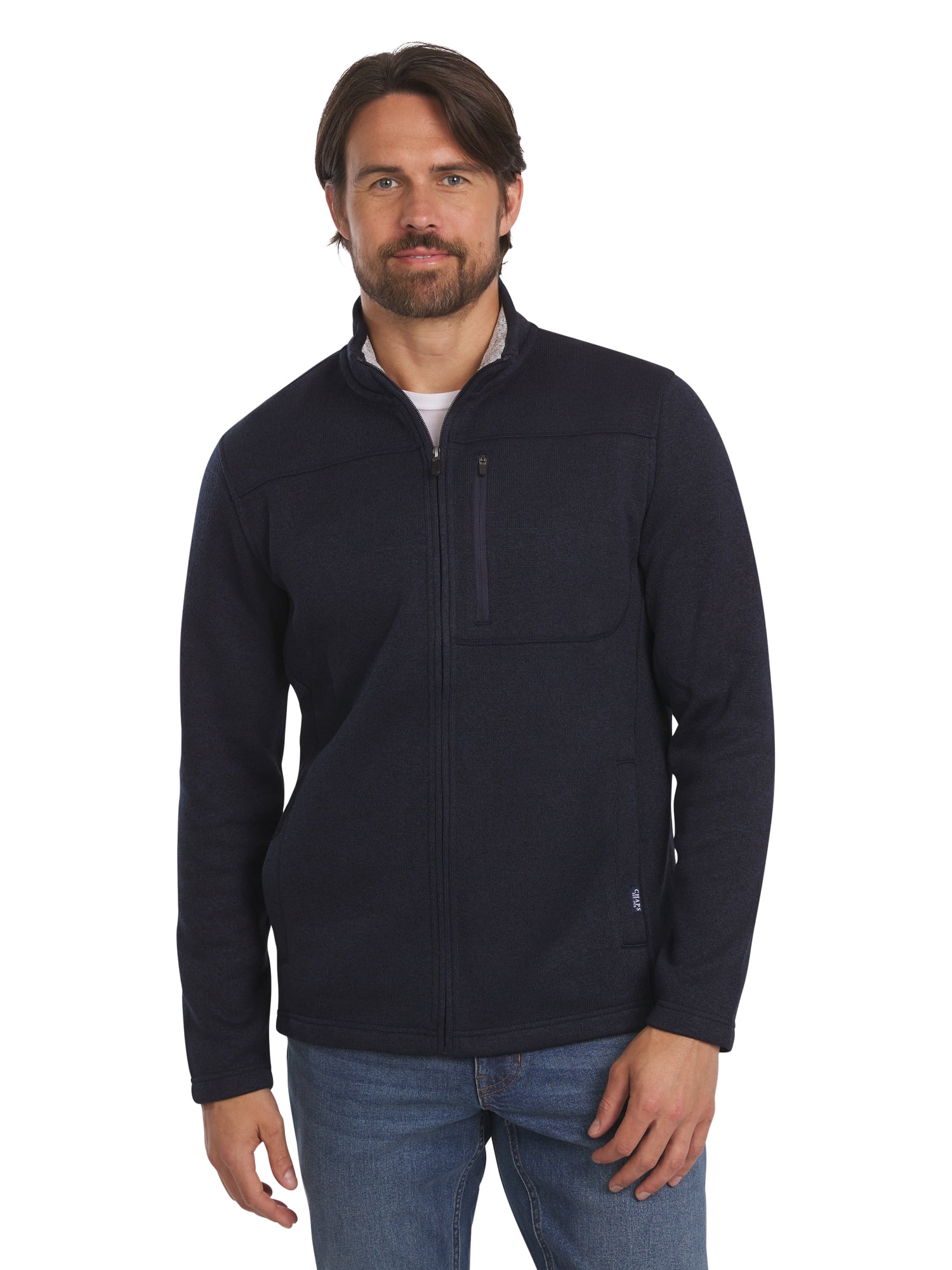 Chaps Mens' & Big Men's Full Zip Fleece Sweater Jacket, Sizes S-2XL ...