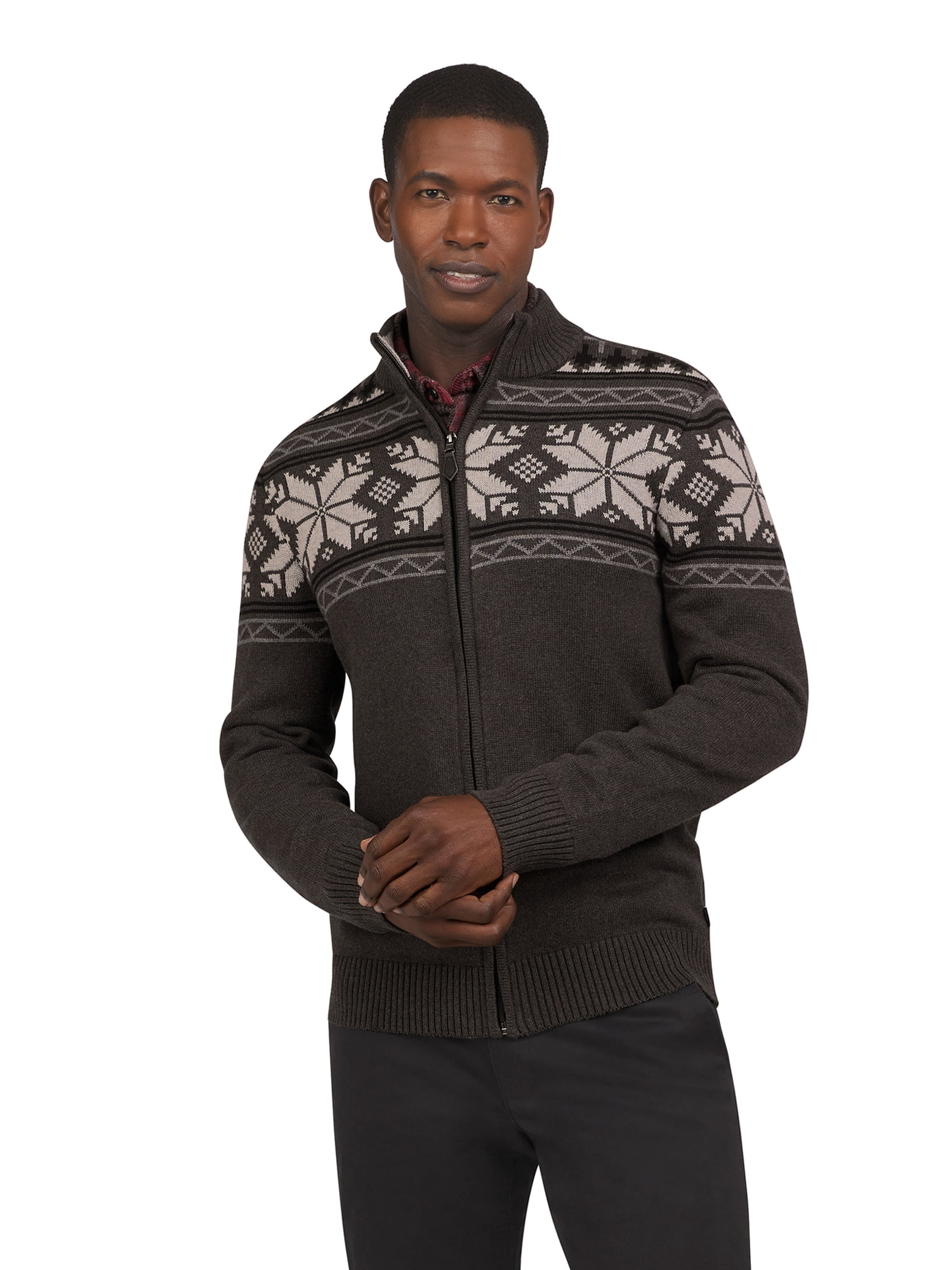 Chaps Men's & Big Men's Full Zip Holiday Sweater , Sizes S-2XL ...