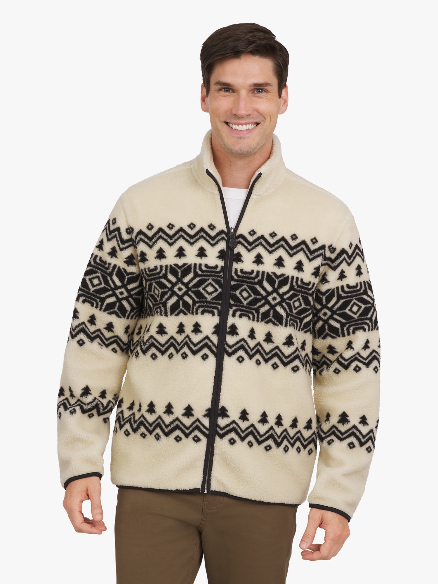 Chaps Men's & Big Men's High Pile Printed Plaid Sherpa Jacket, Sizes S ...