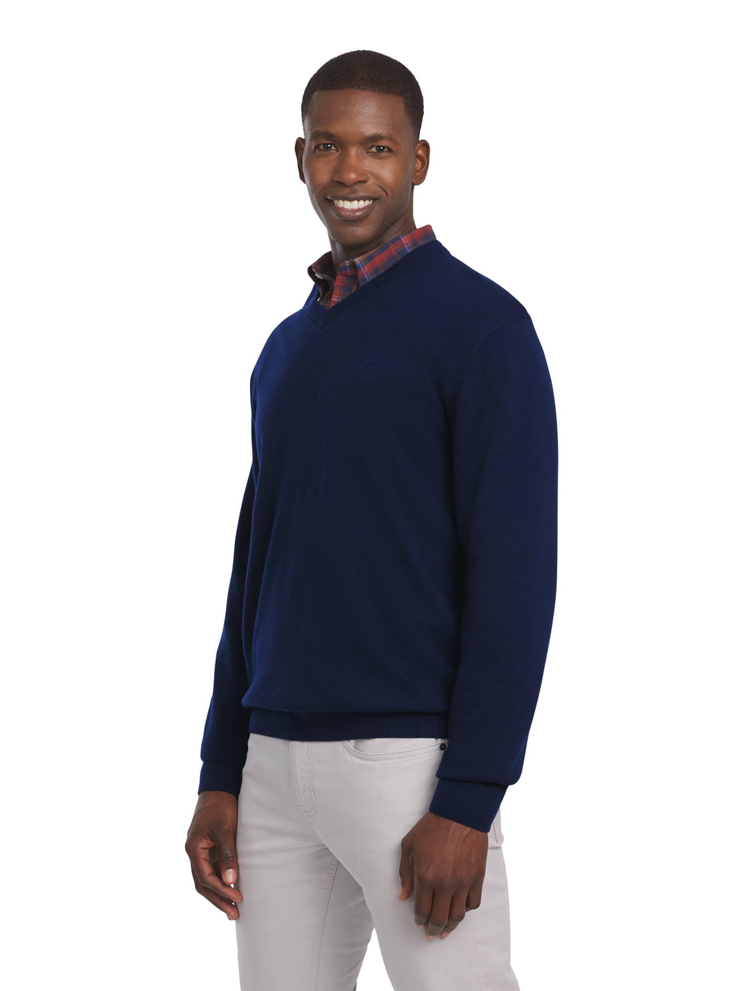 Chaps Men's & Big Men's Cotton V-Neck Fine Gauge Sweater, Sizes S-2XL ...