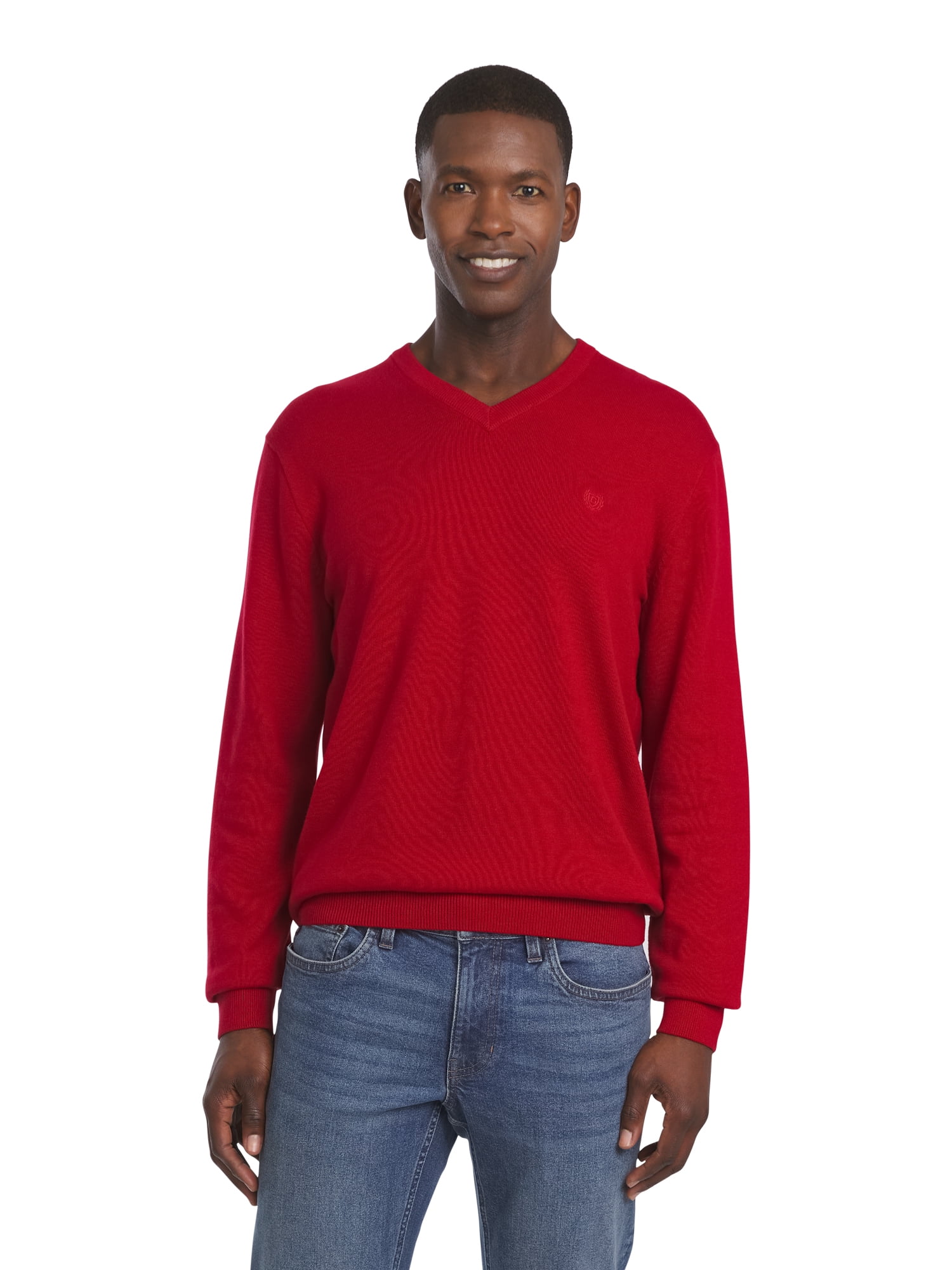 Chaps Men's & Big Men's Cotton V-Neck Fine Gauge Sweater, Sizes S-2XL ...