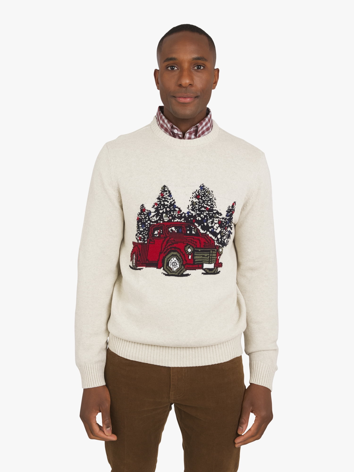 Chaps Men's & Big Men's Cotton Novelty Holiday Crewneck Sweater, Sizes S-3XL - Walmart.com