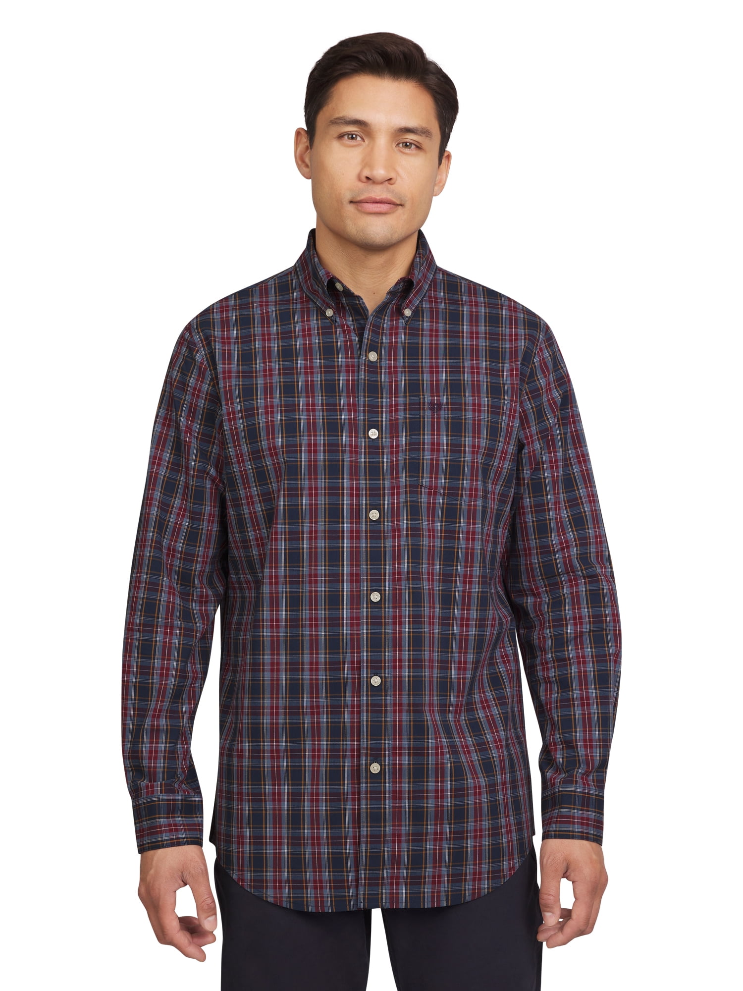 Chaps Men's & Big Men's Classic Long Sleeve Stretch Button-Down Shirt ...