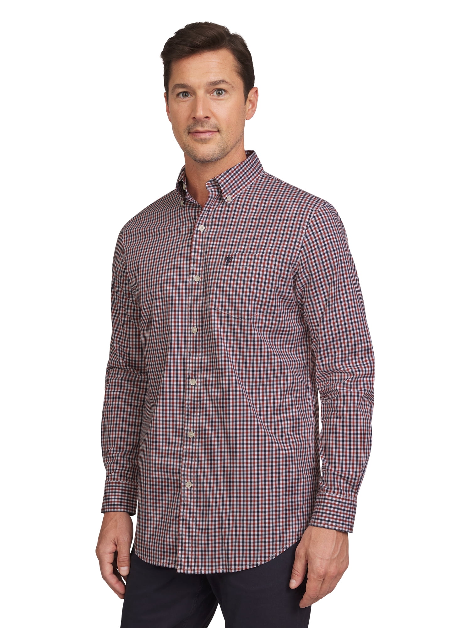 Chaps Men's & Big Men's Classic Long Sleeve Stretch Button-Down Shirt ...