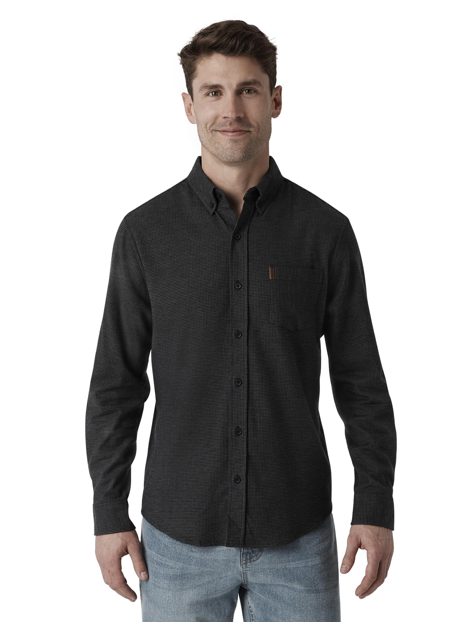 Chaps Men's Long Sleeve Stretch Flannel Shirt, Button Down - Walmart.com