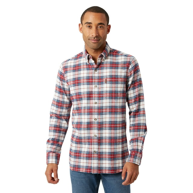 Chaps Men's & Big Men's Long Sleeve Stretch Button Down Flannel Shirt ...