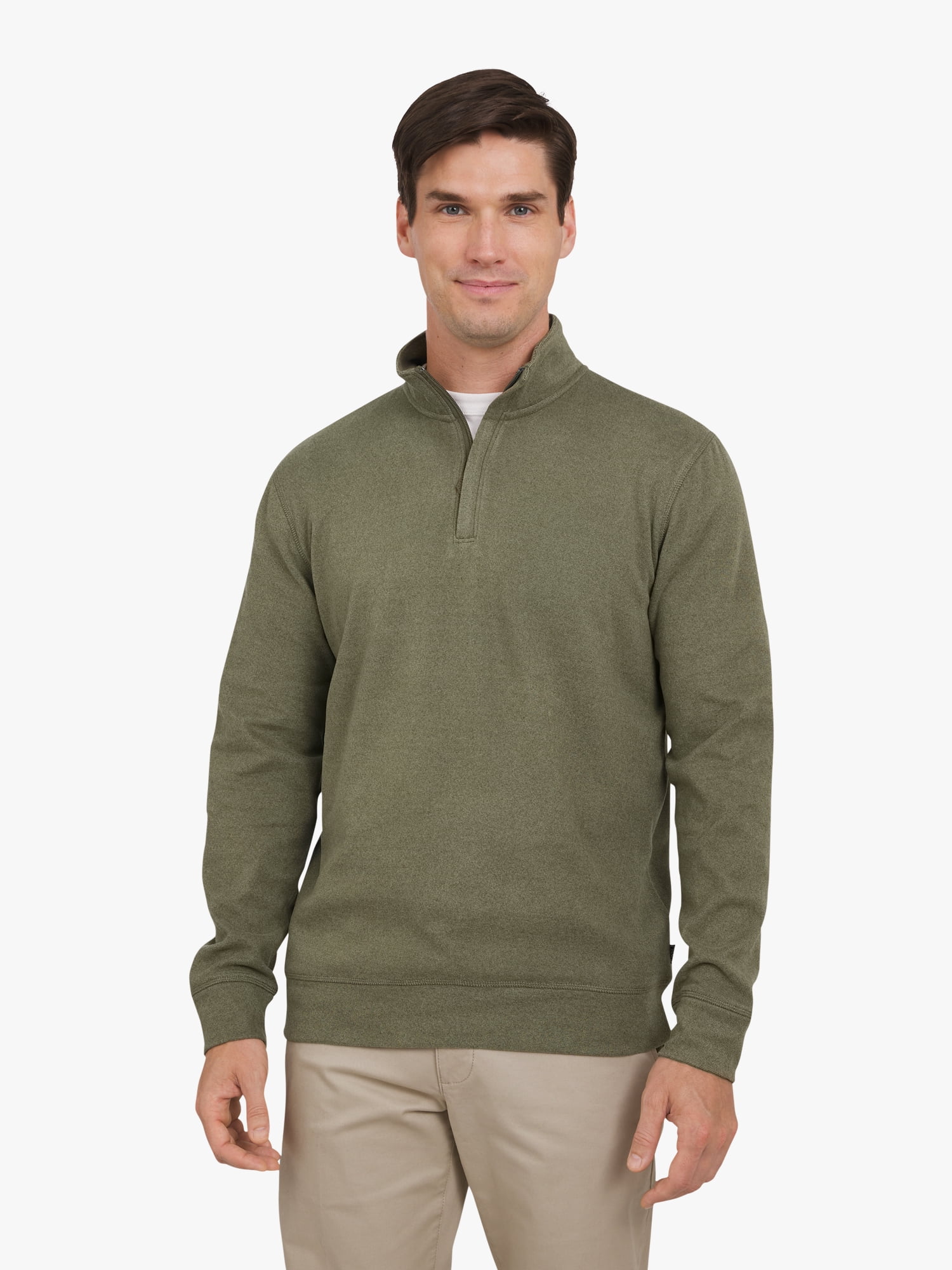 Chaps Men's & Big Men's Mini Ottoman Quarter Zip Sweater, Sizes S-3XL ...
