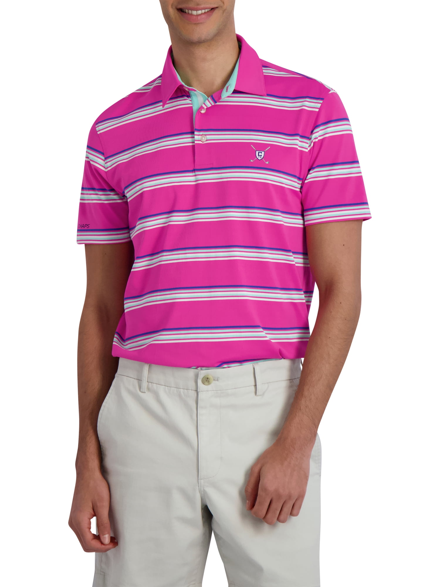 Chaps Men's & Big Men's Performance Golf Printed Polo, Up to 3XL ...