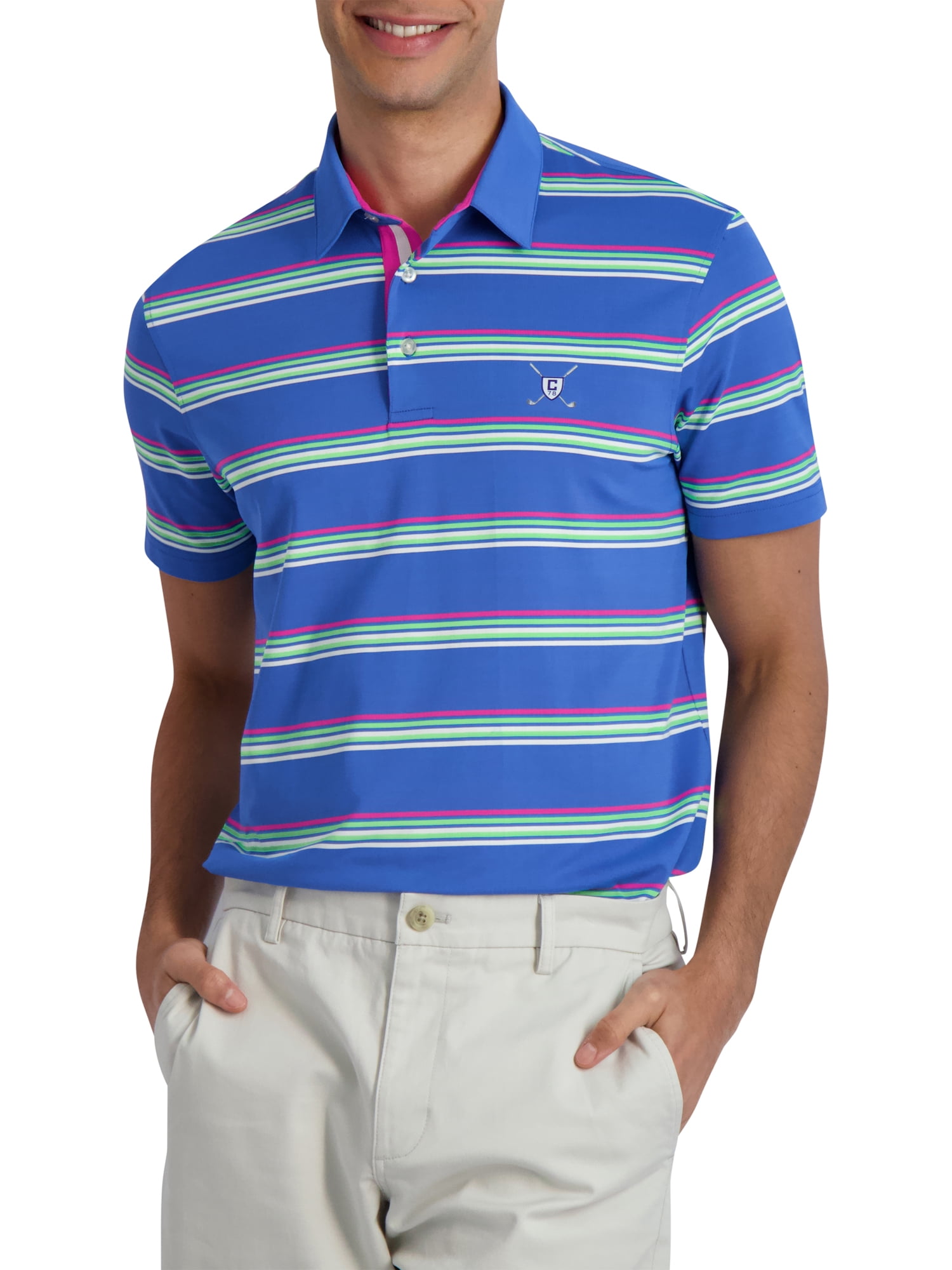 Chaps Men's & Big Men's Performance Golf Printed Polo, Up to 3XL ...